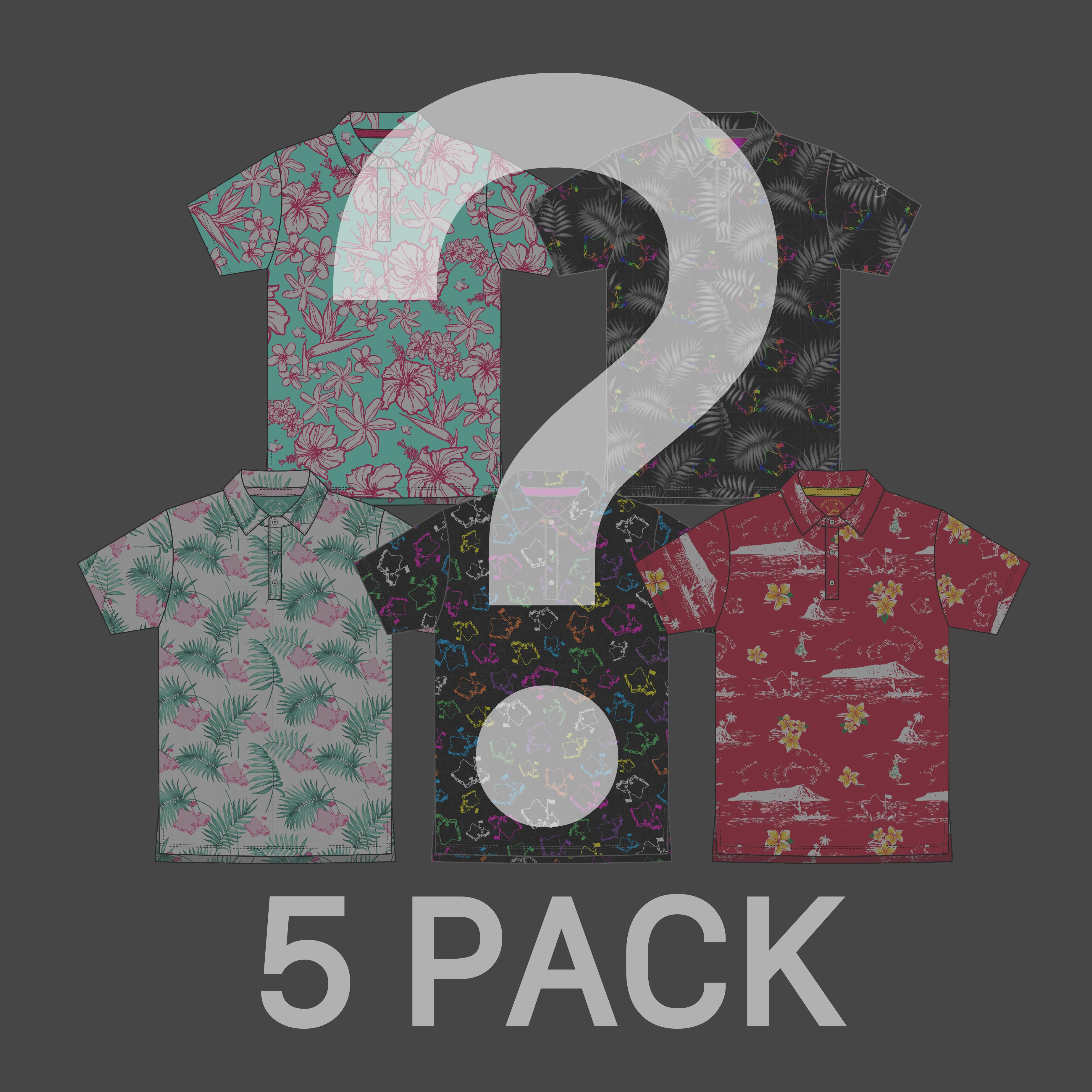 "MYSTERY BUNDLE" - OGA Men's Polos - 5 PACK – Oahu Golf Apparel