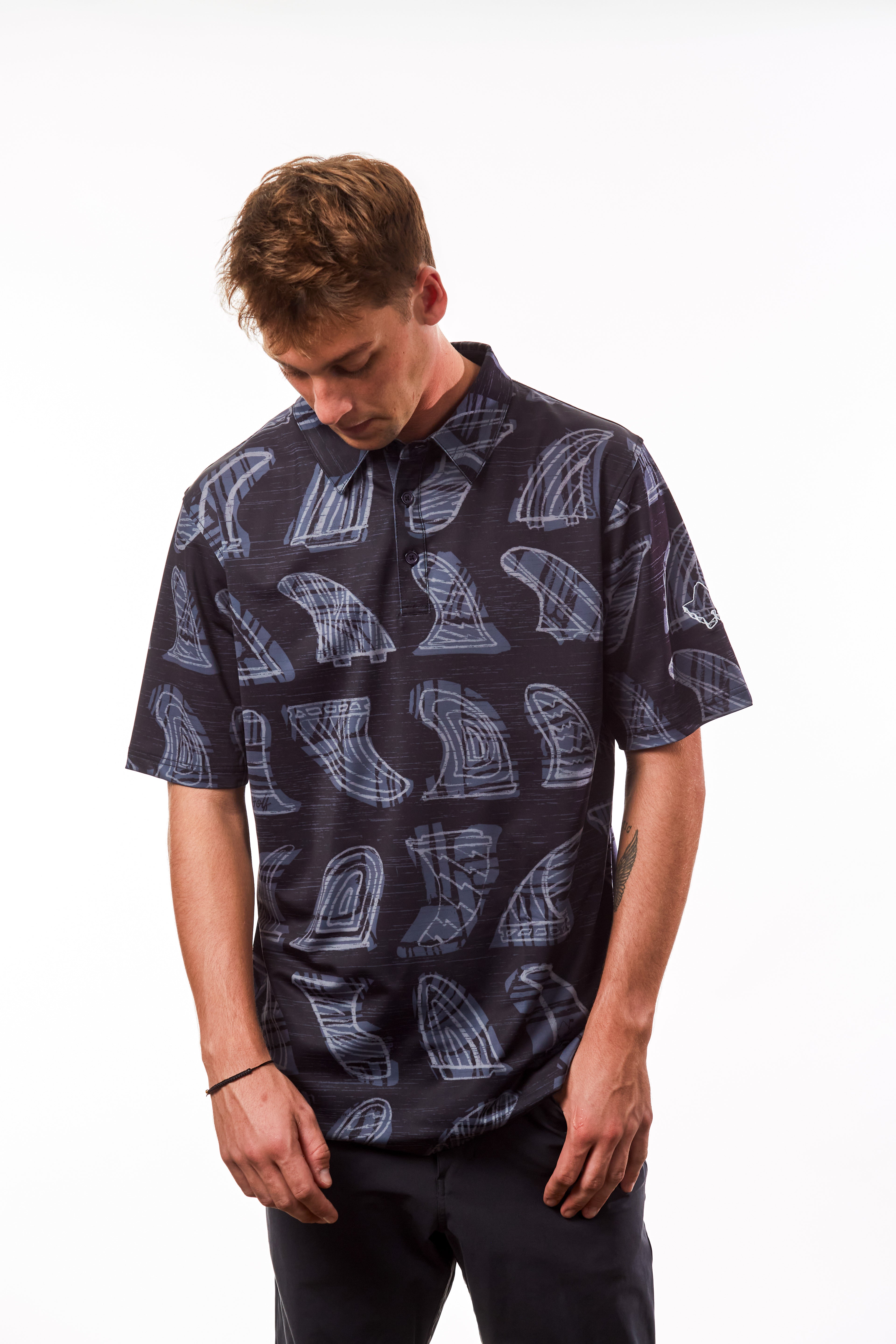 Shop Limited Edition Polos: "Scattered Islands" Black Onyx - OGA Men's Polo – Oahu Golf Apparel
