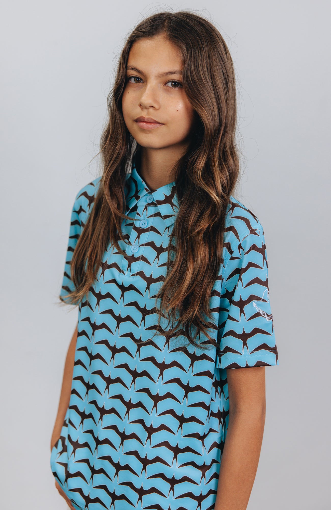 "Iwa Flock" Chocolate Sky - OGA Youth Polo - Chocolate Brown / Sky Blu ...