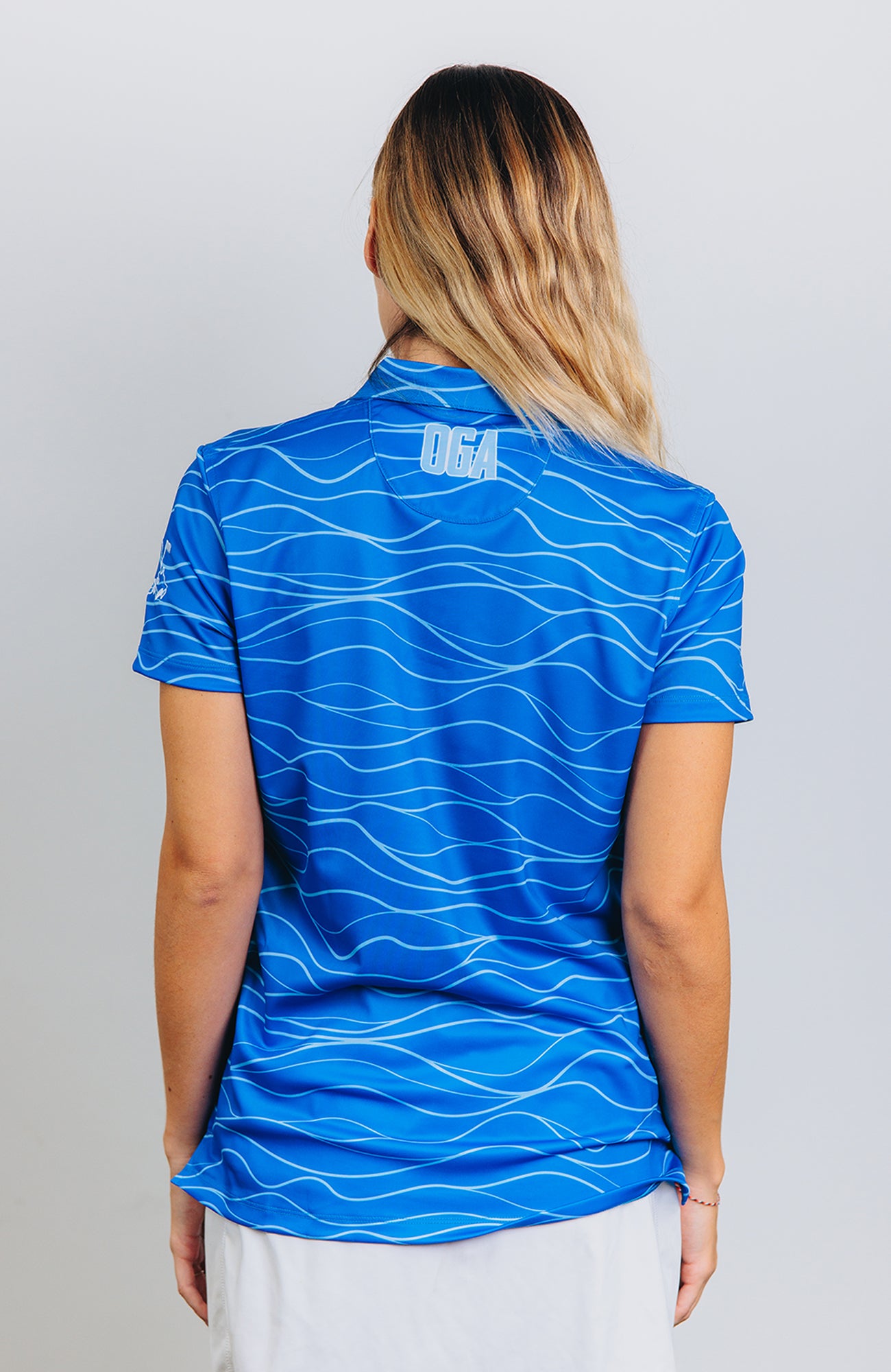 "Wavy" Cobalt Blue - OGA Women's Polo - Cobalt Blue – Oahu Golf Apparel