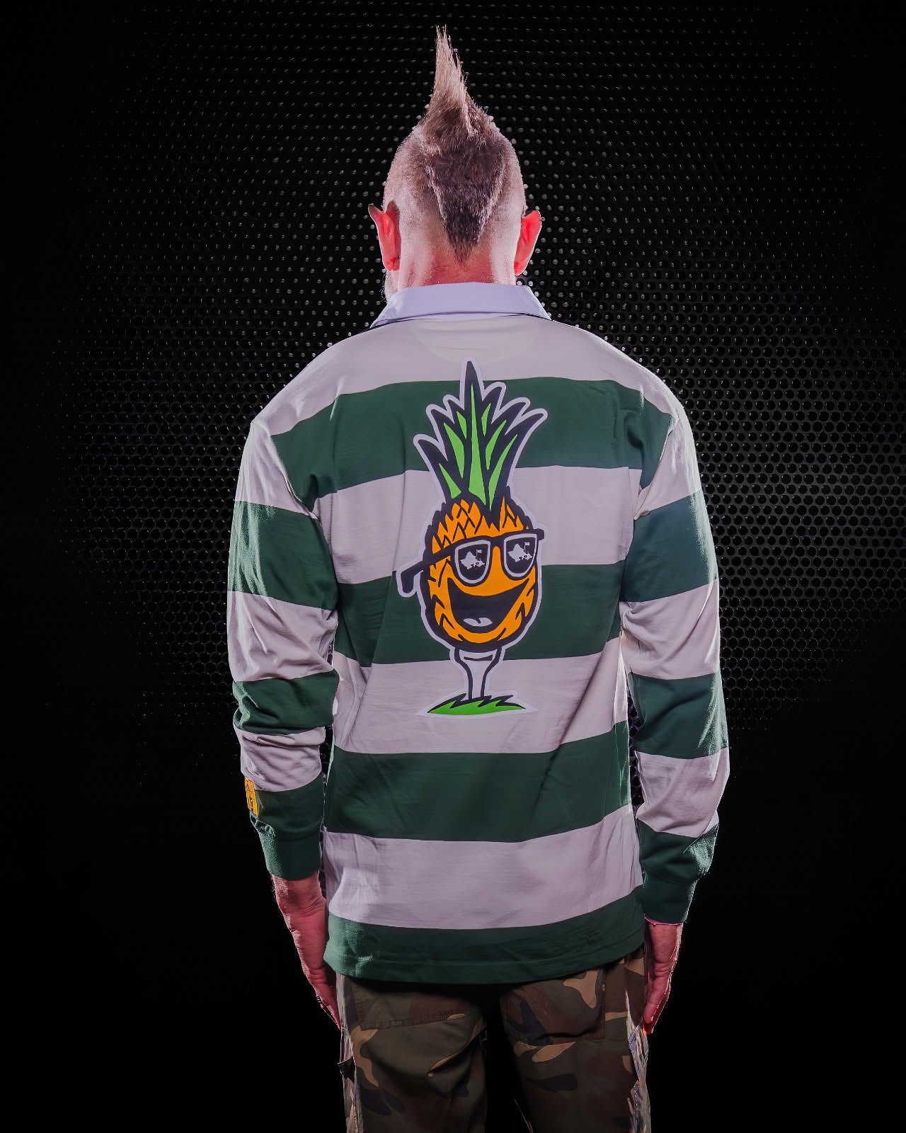 TH OGA FC Slice Rugby Striped Green/Crm – Oahu Golf Apparel
