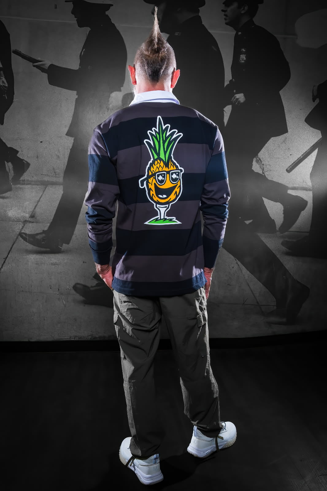 TH OGA BW Slice Rugby Striped Black/Charc – Oahu Golf Apparel